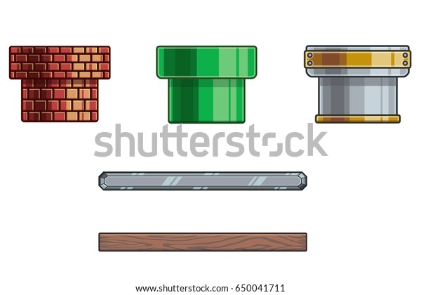Cartoon Game Objects 2d Game Art Stock Vector (Royalty Free) 650041711 ...