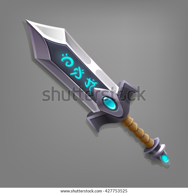 Cartoon Game Sword Vector Illustration Stock Vector (Royalty Free ...