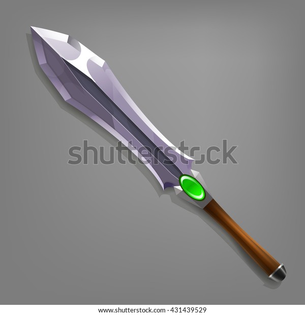 Cartoon Game Sword Vector Illustration: เวกเตอร์สต็อก (ปลอดค่าลิขสิทธิ์ ...