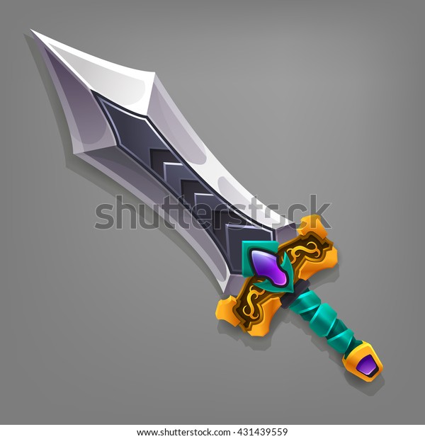 Cartoon Game Sword Vector Illustration Stock Vector (Royalty Free ...