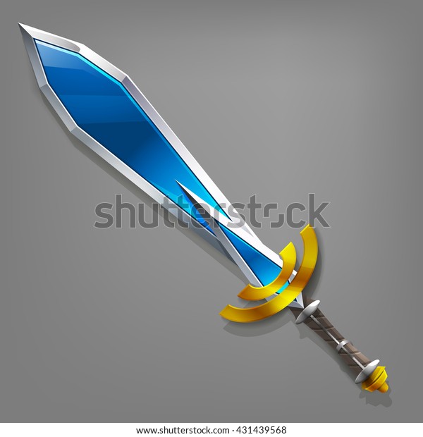 Cartoon Game Sword Vector Illustration Stock Vector (Royalty Free ...