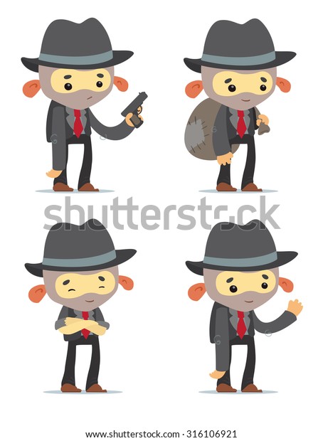 Cartoon Gangsters Stock Vector (Royalty Free) 316106921 | Shutterstock