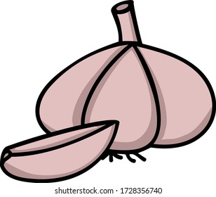 Cartoon Garlic Set Vector Sliced Garlic Stock Vector (Royalty Free ...