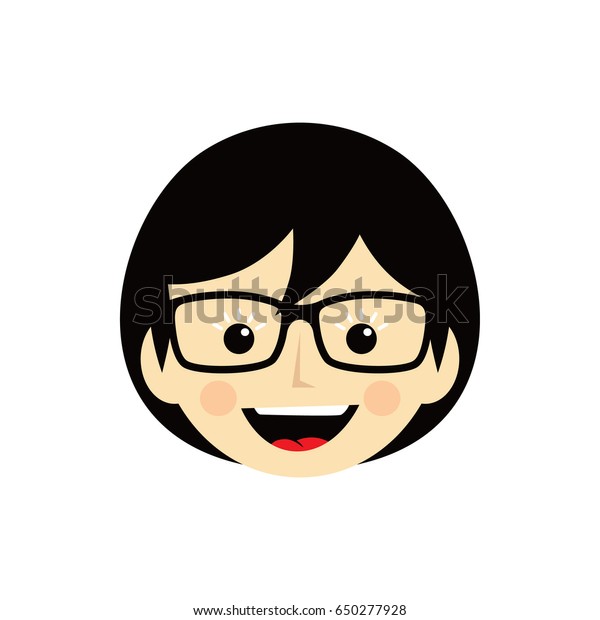 Cartoon Geek Face Expression Female Woman Stock Vector (Royalty Free ...