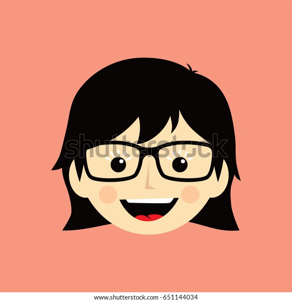 Cartoon Geek Face Expression Female Woman: เวกเตอร์สต็อก (ปลอดค่า ...