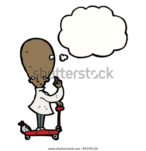 Cartoon Genius Scientist Huge Brain Stock Vector (Royalty Free ...