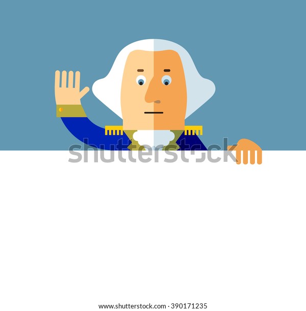 Cartoon George Washington Holding Blank Sheet Stock Vector (Royalty ...