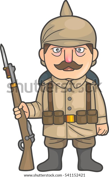 Cartoon German soldier during World War one