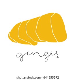 Cartoon Ginger Handwritten Text Spice Vector Stock Vector (Royalty Free ...