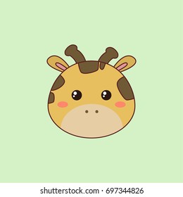 Cartoon Giraffe Face Stock Vector (Royalty Free) 697344826