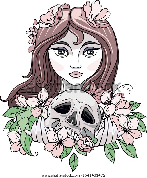 Cartoon Girl Face Simple Vector Illustration Stock Vector (Royalty Free ...