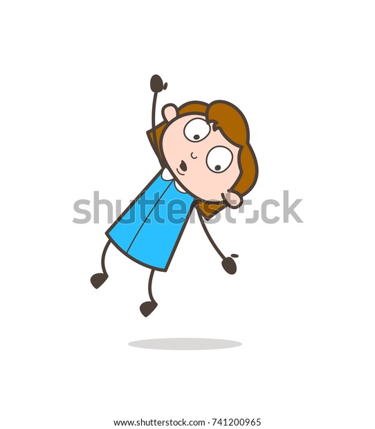 Cartoon Girl Falling Down Vector Concept Stock Vector (Royalty Free ...