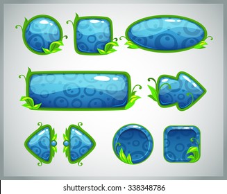 Cartoon Glossy Blue Gui Set Vector Stock Vector (Royalty Free ...