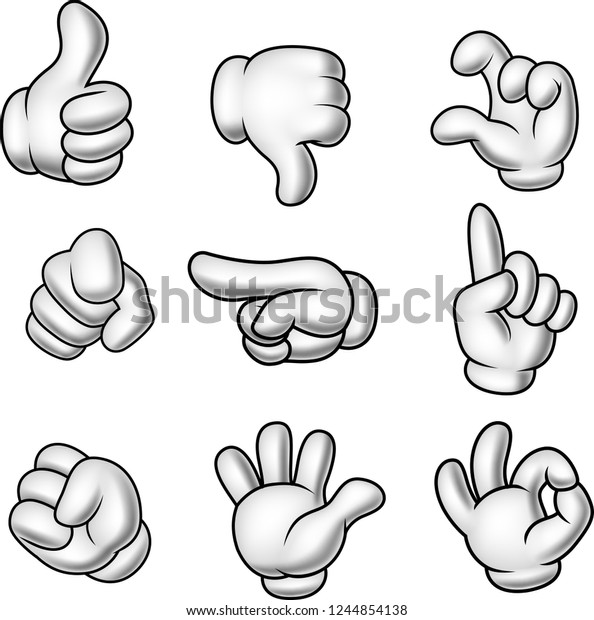 Cartoon Gloved Hands Collection Stock Vector (Royalty Free) 1244854138 ...