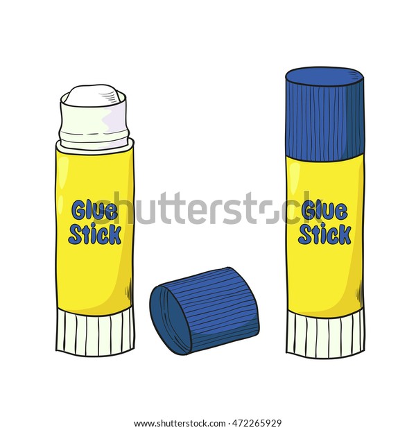 Cartoon Glue Stick Isolated On White Stock Vector (Royalty Free) 472265929