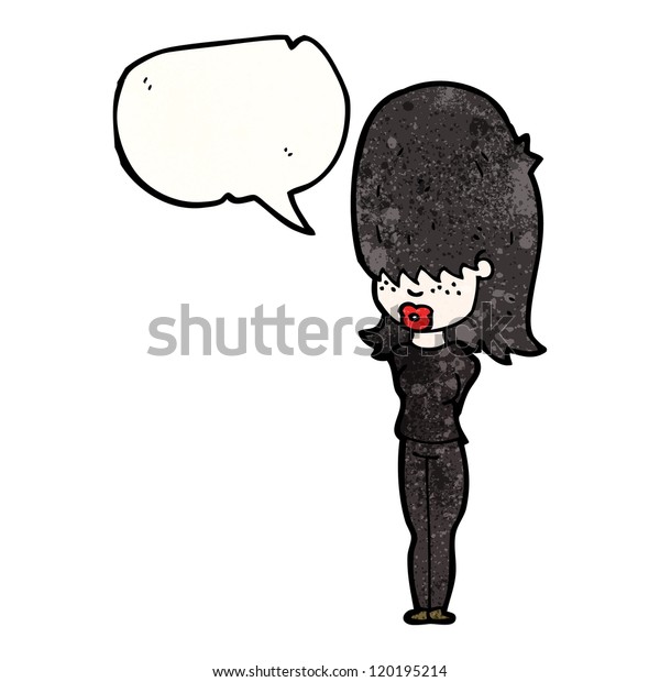 Cartoon Goth Girl Speech Bubble Stock Vector (Royalty Free) 120195214 ...