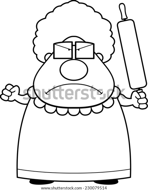 Cartoon Grandma Angry Expression Stock Vector (Royalty Free) 230079514 ...
