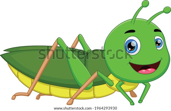Cartoon Grasshopper Posing Smiling Stock Vector (Royalty Free ...