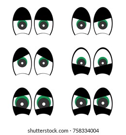 Cartoon Green Eyes Set Vector Stock Vector (Royalty Free) 758334004 ...