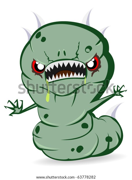Cartoon Green Monster Vector Illustration Stock Vector (Royalty Free ...