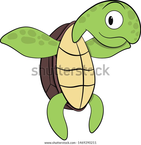 Cartoon Green Sea Turtle Vector Image Stock Vector (Royalty Free ...