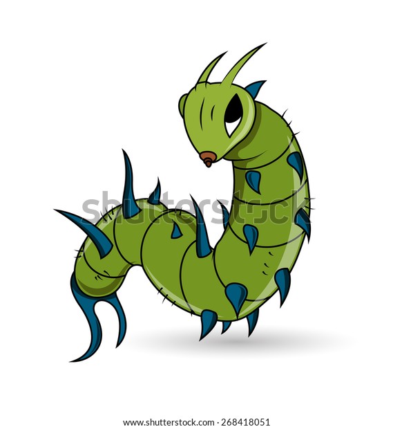 Cartoon Green Worm Vector Stock Vector (Royalty Free) 268418051 ...