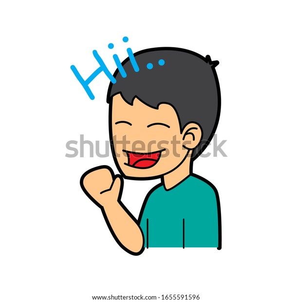 Cartoon Greeting Emoticon Sticker Vector Stock Vector (Royalty Free ...