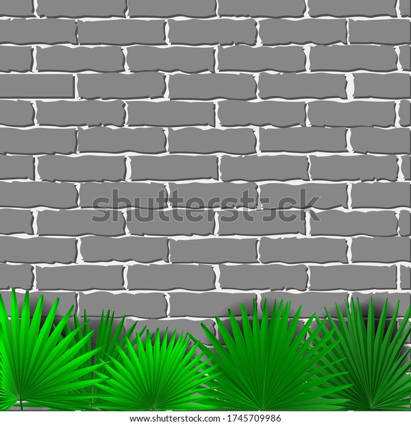Cartoon Grey Brick Wall Texture Background Stock Vector (Royalty Free ...