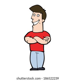 Cartoon Grinning Man Stock Vector (Royalty Free) 186522239 | Shutterstock