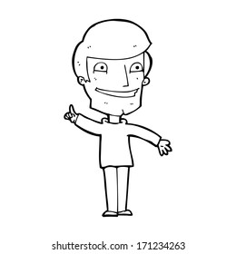 Vektor Stok Cartoon Grinning Man Idea (Tanpa Royalti) 171234263 ...
