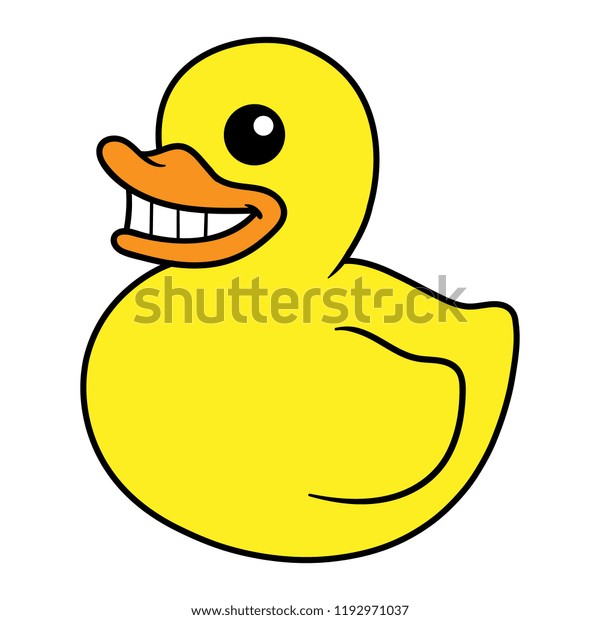 Cartoon Grinning Rubber Duck Stock Vector (Royalty Free) 1192971037 ...