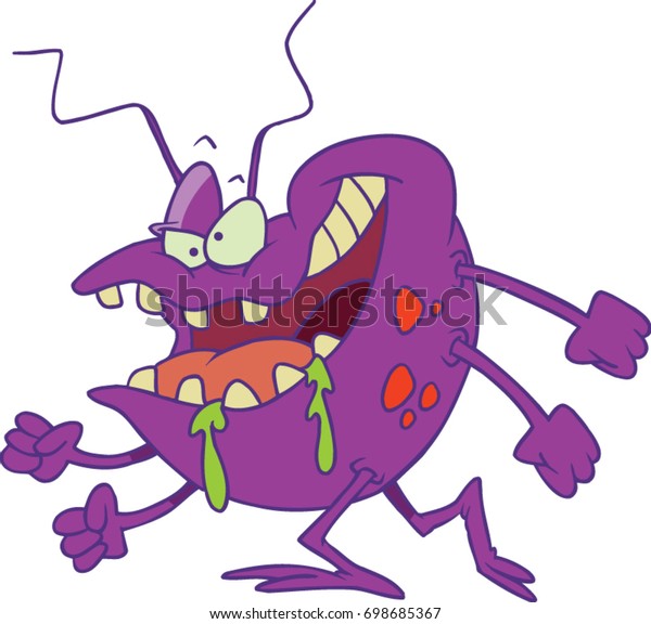 Cartoon Gross Purple Bug That Drooling Stock Vector (Royalty Free ...