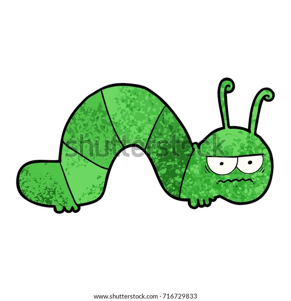Cartoon Grumpy Caterpillar Stock Vector (Royalty Free) 716729833 ...