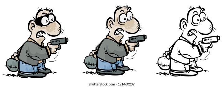 Cartoon Gunman Character Stock Vector (Royalty Free) 121460239 ...
