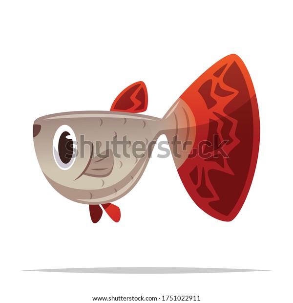 Cartoon Guppy Fish Vector Isolated Illustration Stock-vektor ...