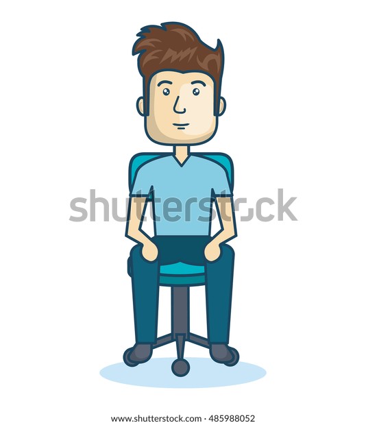 Cartoon Guy Sitting On Chair Design Stock Vector (Royalty Free ...