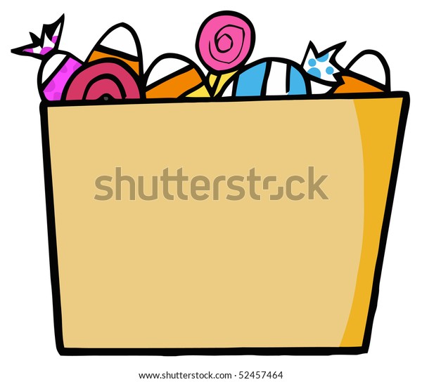 「Cartoon Halloween Bucket Candy」のベクター画像素材（ロイヤリティフリー） 52457464 ...