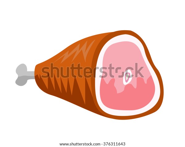 Cartoon Ham Vector Illustration On White Stock Vector (Royalty Free ...