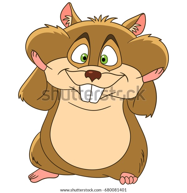 Cartoon Hamster Isolated On White Background Stock Vector (Royalty Free ...