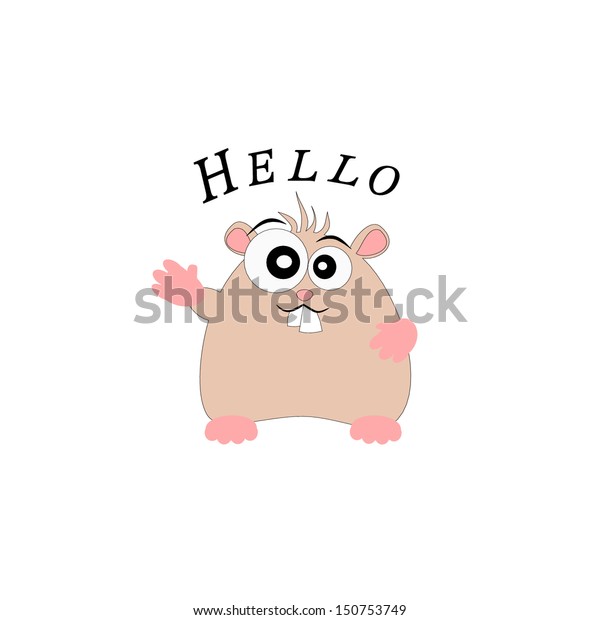 Cartoon Hamster Say Hello Stock Vector (Royalty Free) 150753749 ...