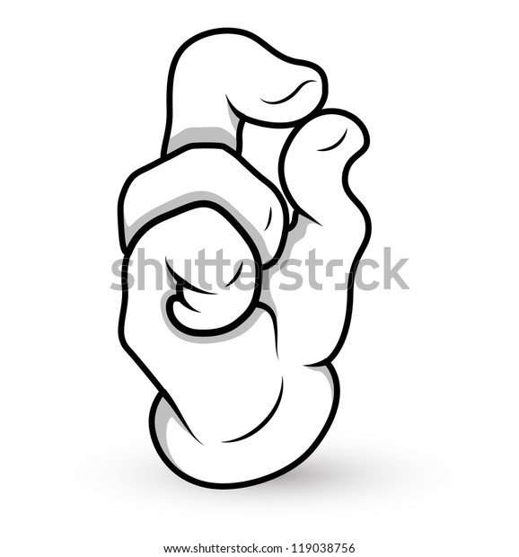 Cartoon Hand Finger Pinch Vector Illustration : image vectorielle de ...
