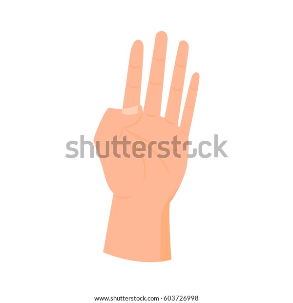 Cartoon Hand Icon Isolated On White Stock Vector (Royalty Free ...