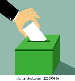 Cartoon Hand Inserting Paper Ballot Voting Stock Vector (Royalty Free ...