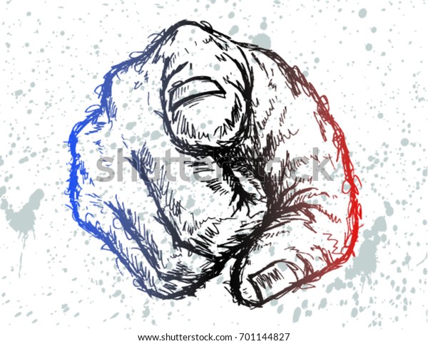 Cartoon Hand Pointing Finger Knuckles Front Stock Vector (Royalty Free ...