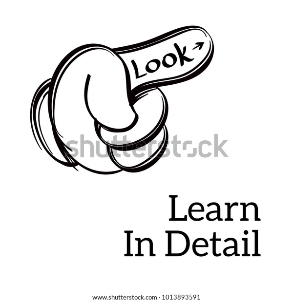 Cartoon Hand Pointing Finger Outline Vector Stock Vector (Royalty Free ...