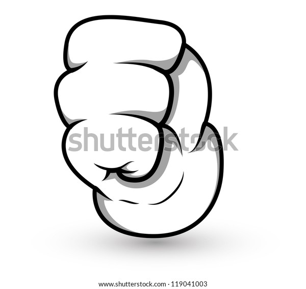 Cartoon Hand Punch - Vector Illustration
