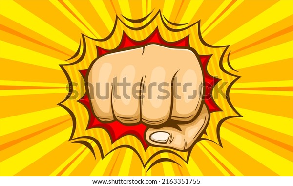 Cartoon Hand Punch Vector Illustration: เวกเตอร์สต็อก (ปลอดค่าลิขสิทธิ์ ...