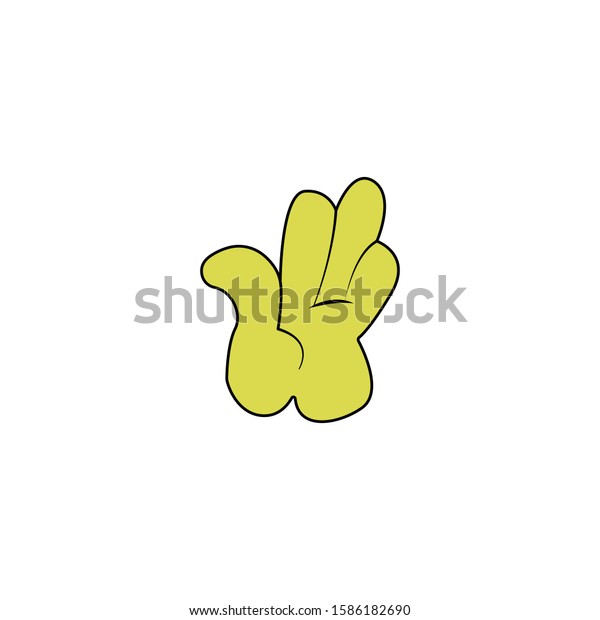 Cartoon Hand Stop Illustration Design Template Stock Vector (Royalty ...