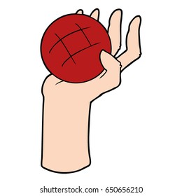 Cartoon Hand Throwing Ball Stock Vector (Royalty Free) 650656210 ...