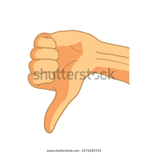 Cartoon Hand Thumbs Down Gesture Isolated Stock Vector (Royalty Free ...
